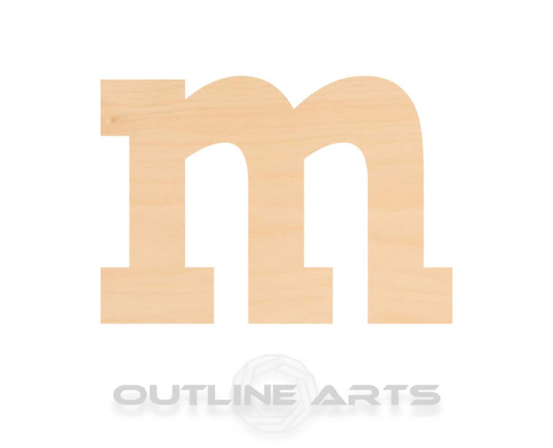 Birch Wood Letter M Cutout - Unfinished Lowercase Shape - Etsy