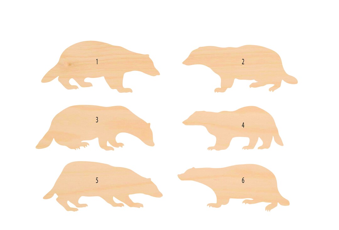 Honey Badger Wood Cutout: Birch Craft Shape, Unfinished - Etsy