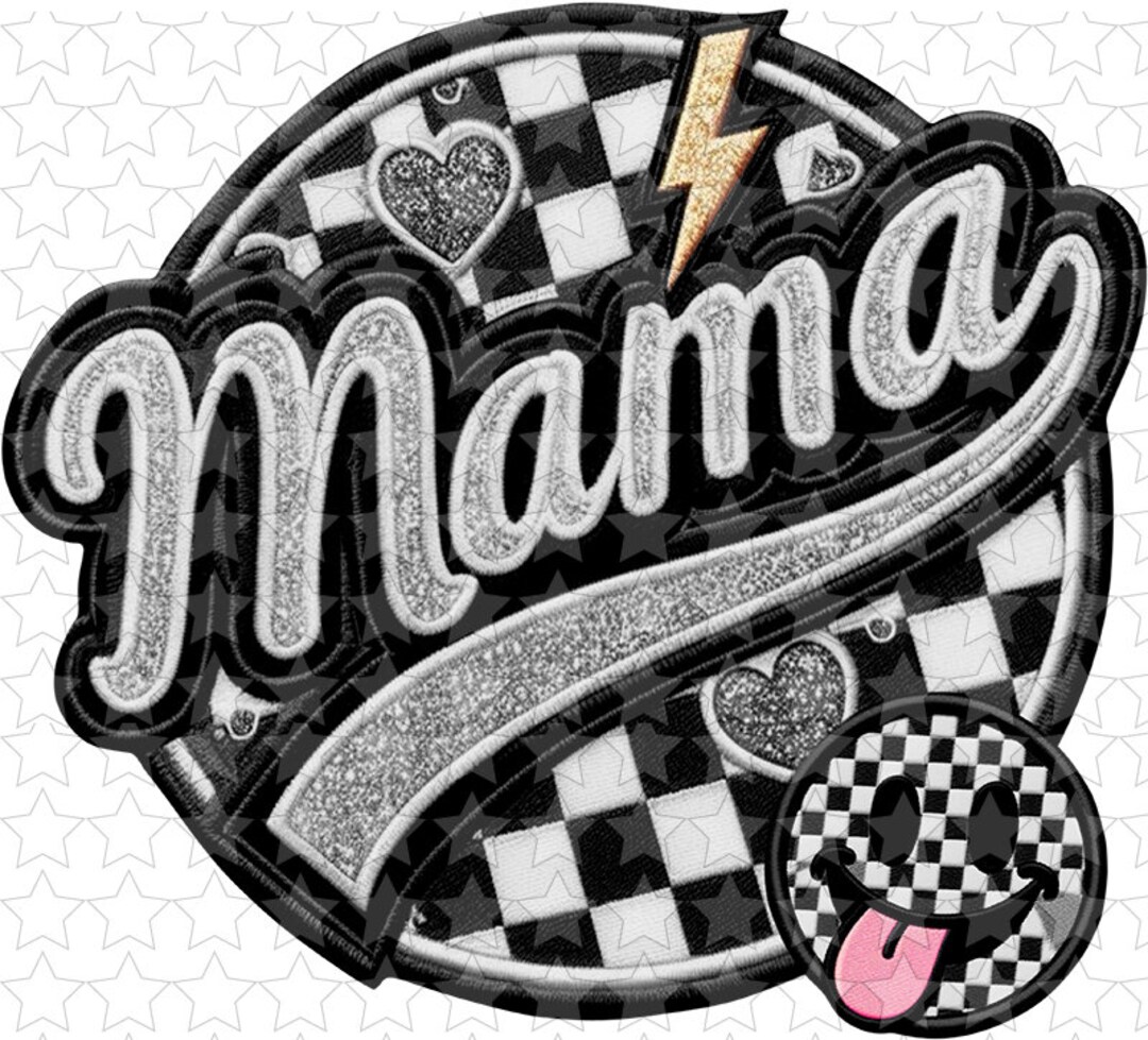 1138439 Retro Checkered Mama Circle - Etsy