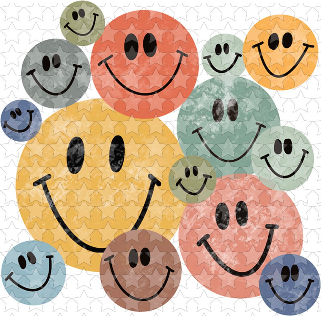 DTF TRANSFER 1128708 Retro Happy Face - Etsy