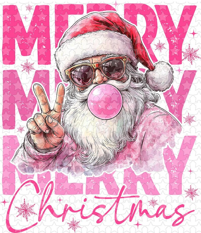 1196493 Merry Christmas Pink Santa - Etsy