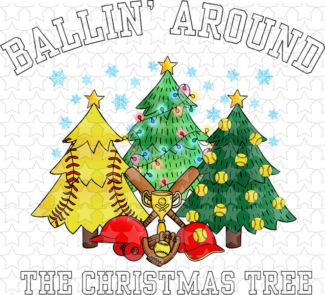 1136189 Softball Ballin Around the Christmas Tree - Etsy