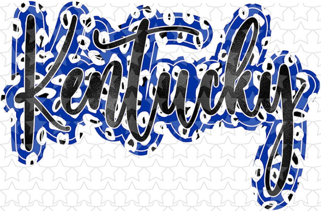 DTF TRANSFER 1129948 Kentucky Script Blue Leopard Black Foil - Etsy