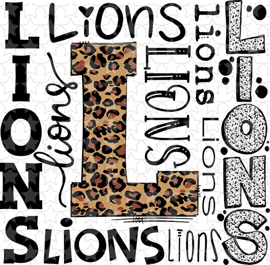 DTF TRANSFER 1122696 Lions Word Collage - Etsy