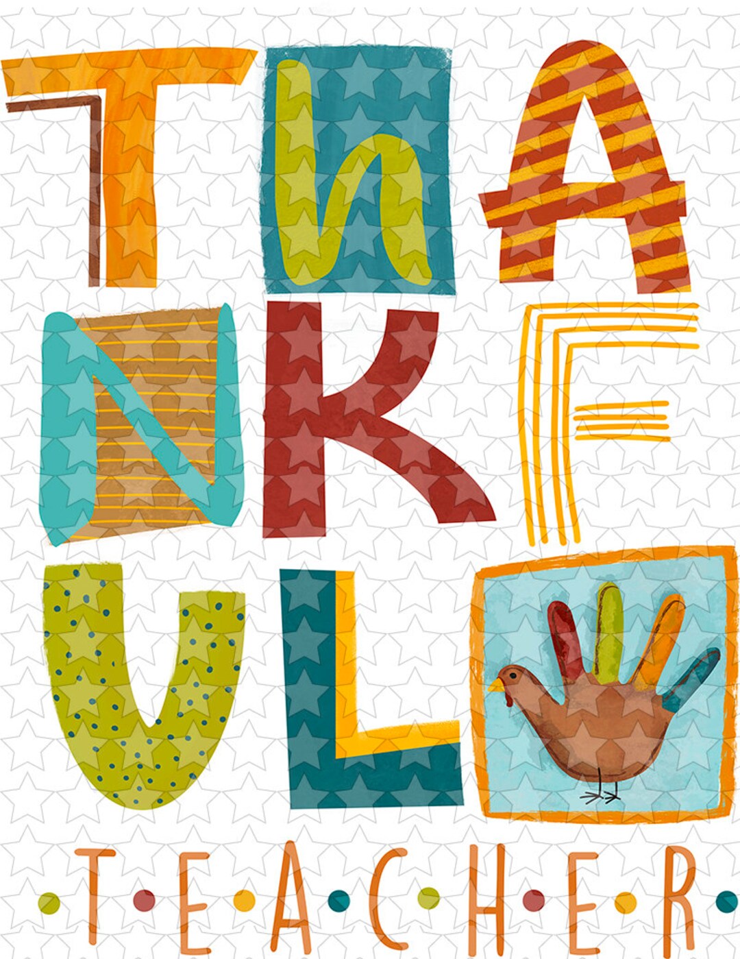 DTF TRANSFER 1123500 Thankful Teacher - Etsy