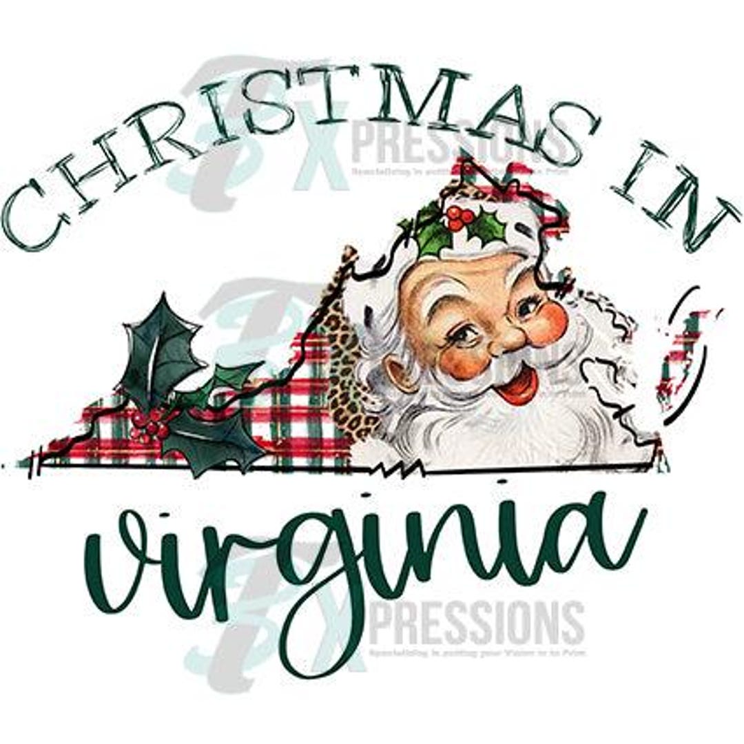 Christmas Heat Transfer: Virginia Design - Heavy Pressure, Durable - Etsy