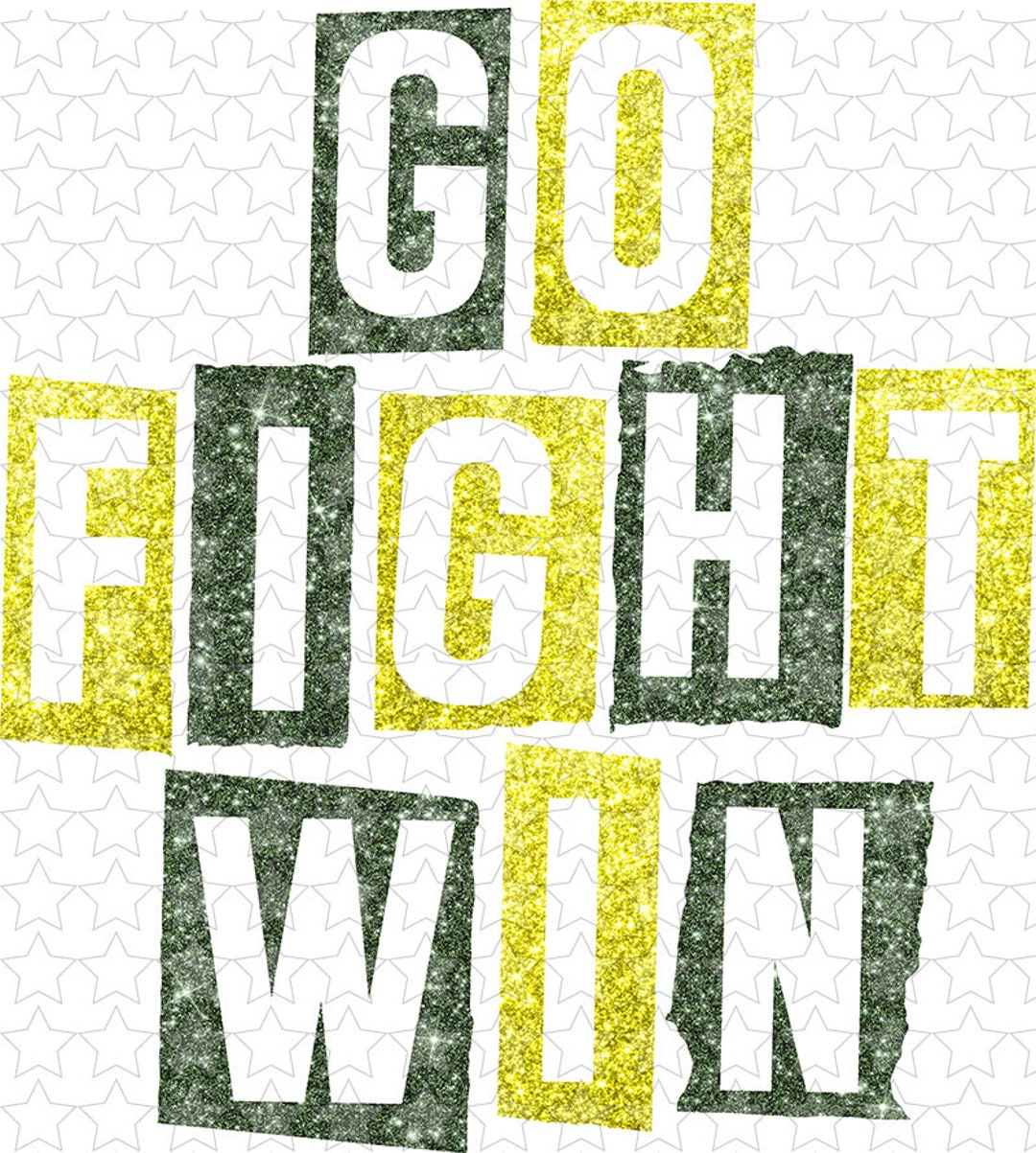 1134992 Go Fight Win Green and Yellow Gold - Etsy