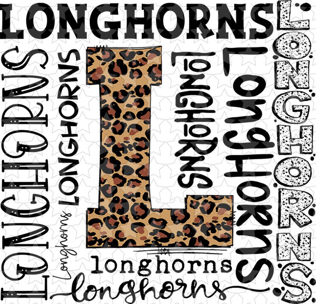 DTF TRANSFER 1122697 Longhorns Word Collage - Etsy