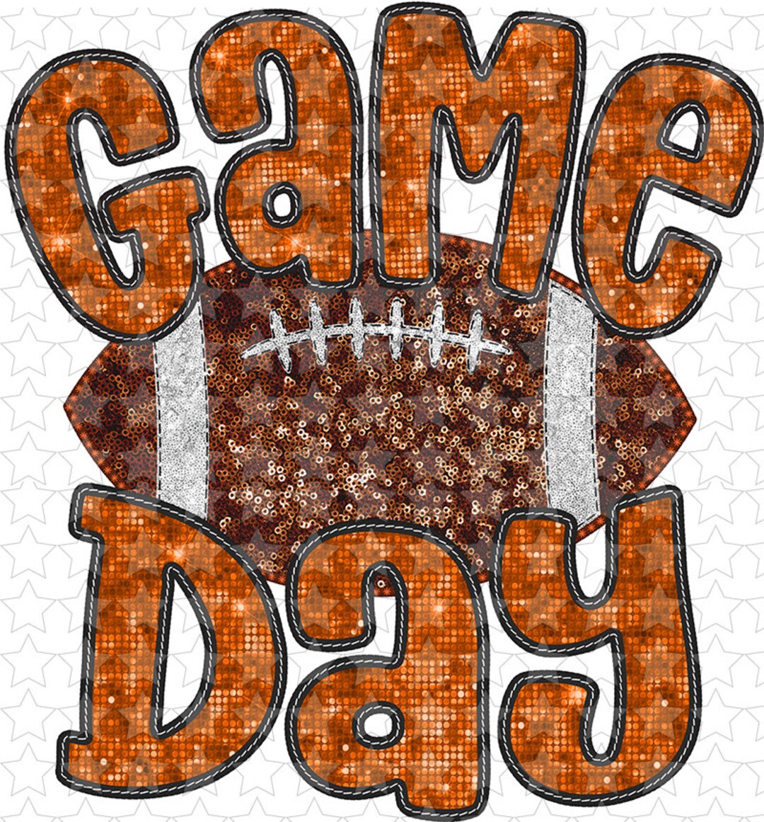 1134861 Orange Sequin Football Game Day Faux - Etsy