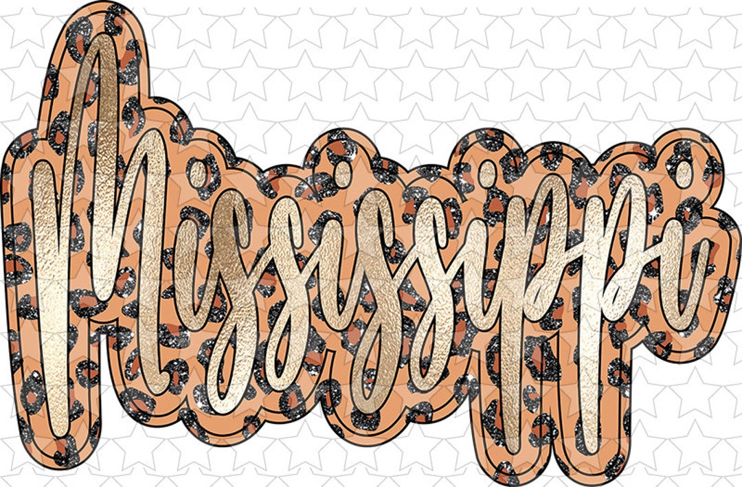 DTF TRANSFER 1129782 Mississippi Script Leopard Glitter Foil - Etsy