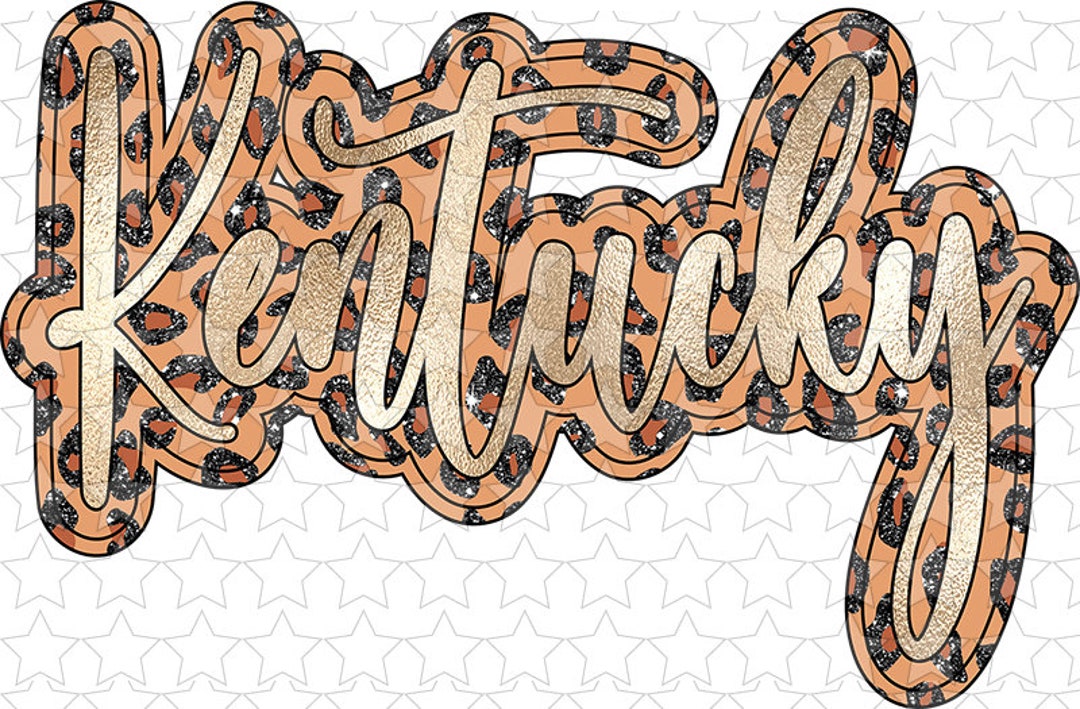 DTF TRANSFER 1129768 Kentucky Script Leopard Glitter Foil - Etsy