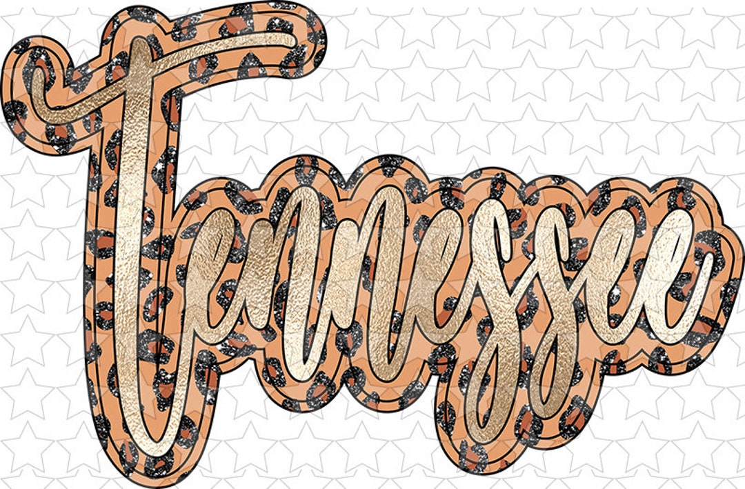 DTF TRANSFER 1129793 Tennessee Script Leopard Glitter Foil - Etsy