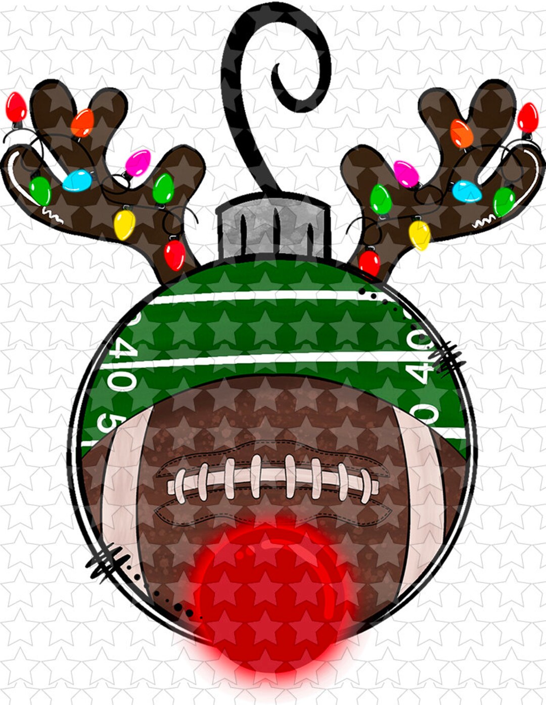 DTF TRANSFER 1123412 Football Reindeer Ornament - Etsy