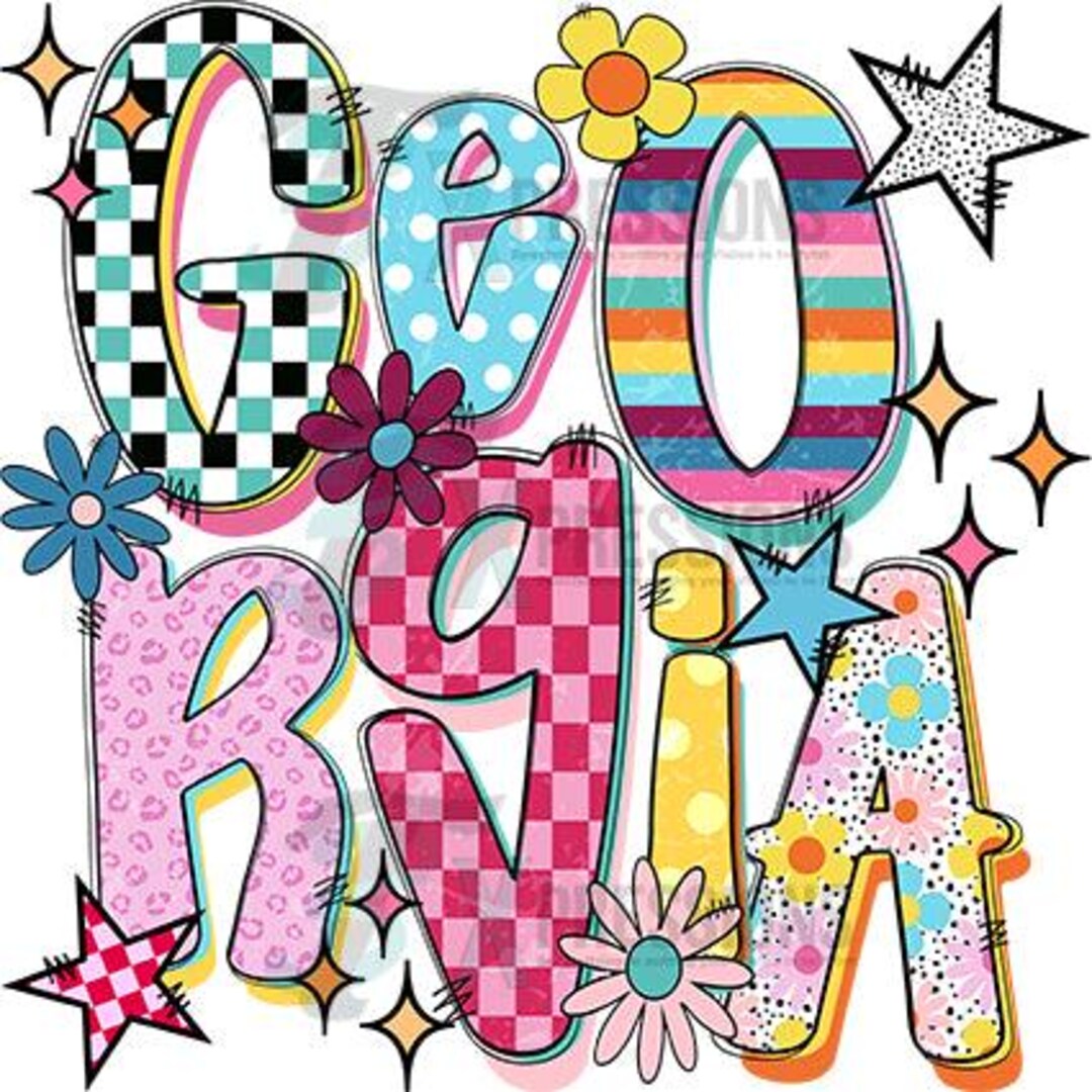 Georgia Heat Press Transfer: Funky Fresh Retro Design (no Weeding) - Etsy