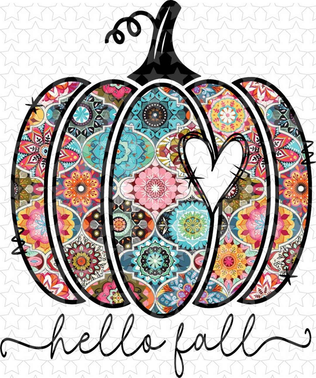 DTF TRANSFER 1133241 Boho Hello Fall Pumpkin - Etsy