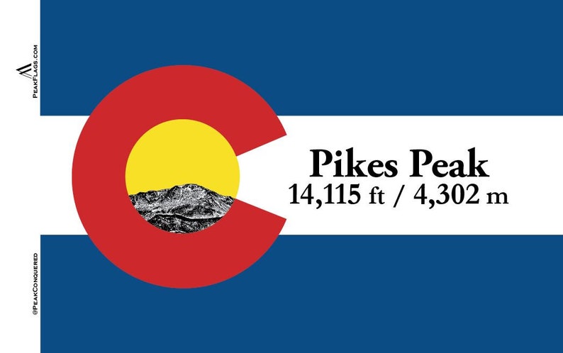 Pikes Peak - Peak Flag - Etsy
