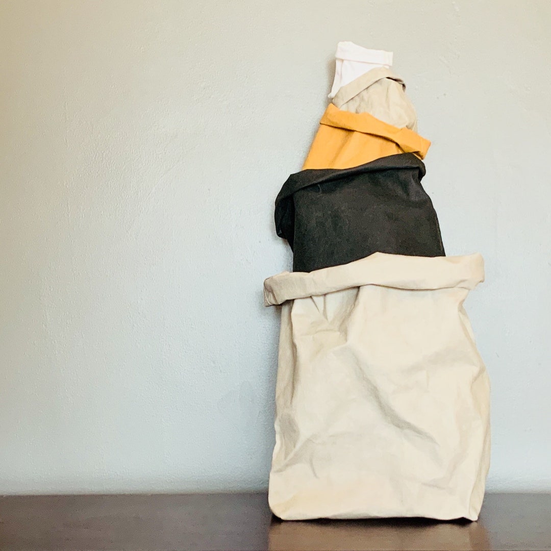 Washable Paper Bag, Kraft Paper Storage Bin, Kraft-tex Basket, Vegan ...