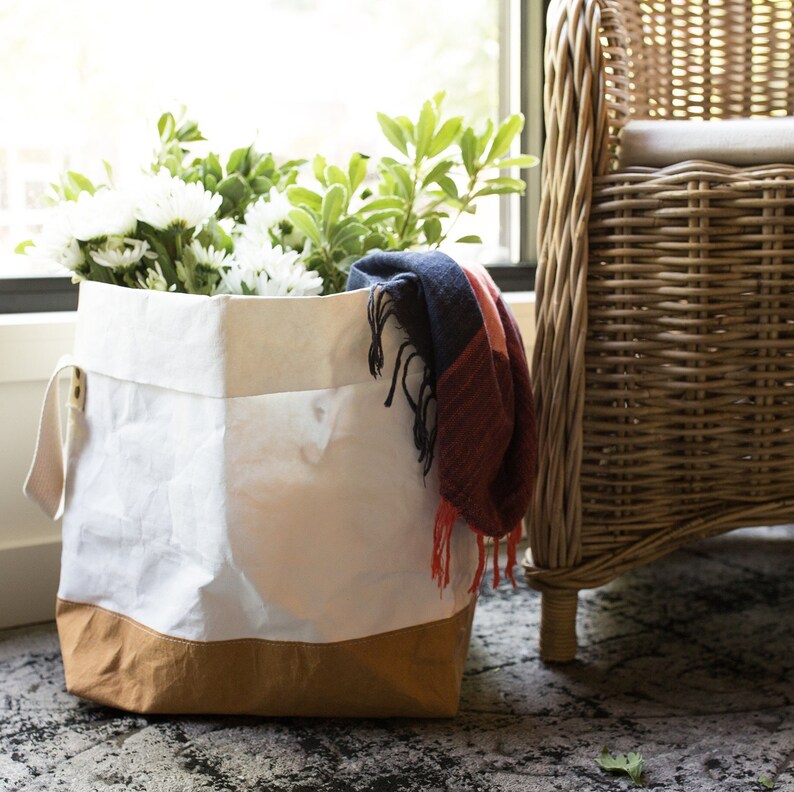 Washable Paper Bag Kraft Paper Storage Bin Kraft-Tex Basket | Etsy