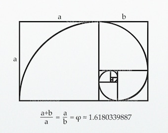 Golden Ratio Symbol, Phi, SVG, PNG, DXF Download Files - Etsy