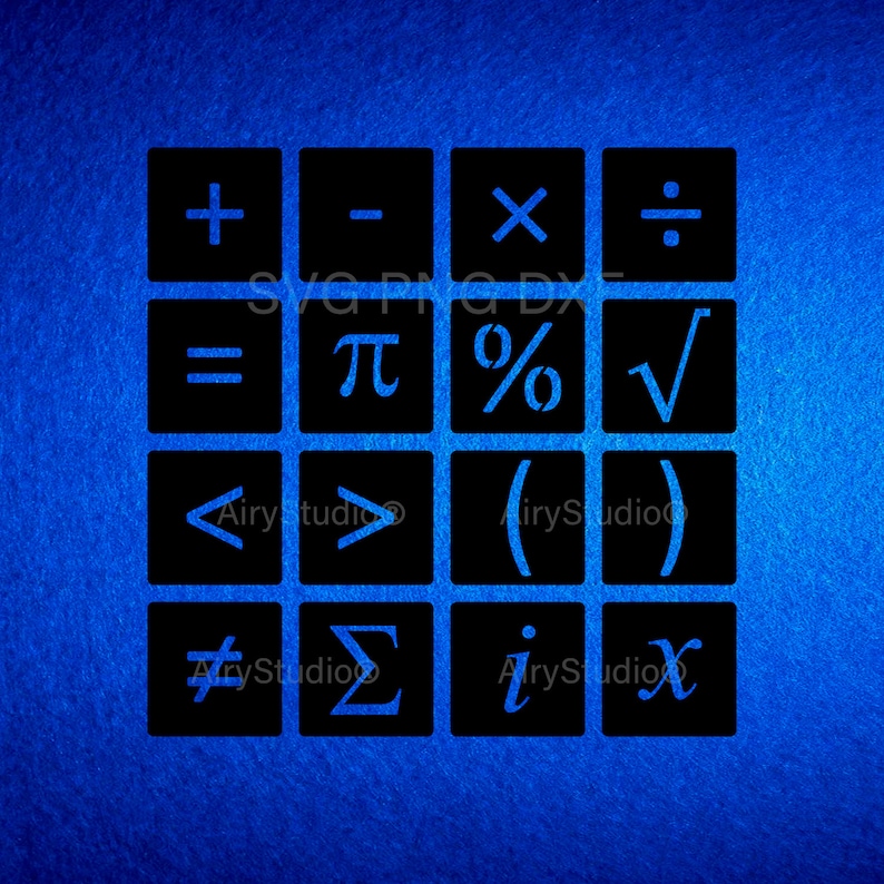 Math Symbols, SVG, PNG, DXF, Files, Silhouette - Etsy