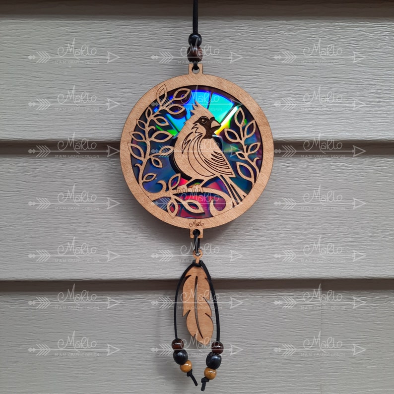 Cardinal Suncatcher Laser Cut File | DVD Repurposing (svg, Pdf, Eps ...