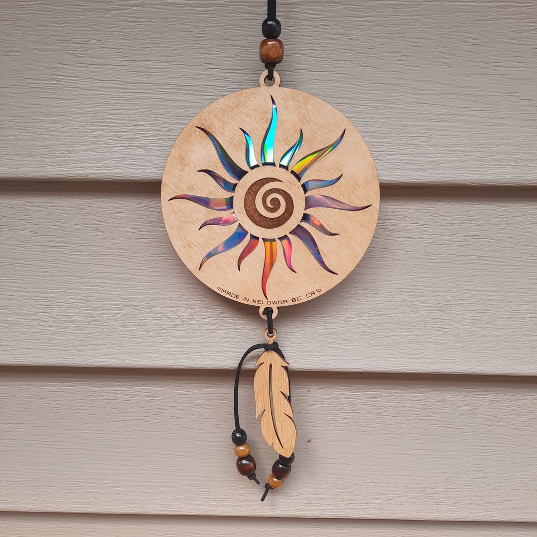 Sun Suncatcher Laser Cut Wood With Repurposed Dvds - Etsy