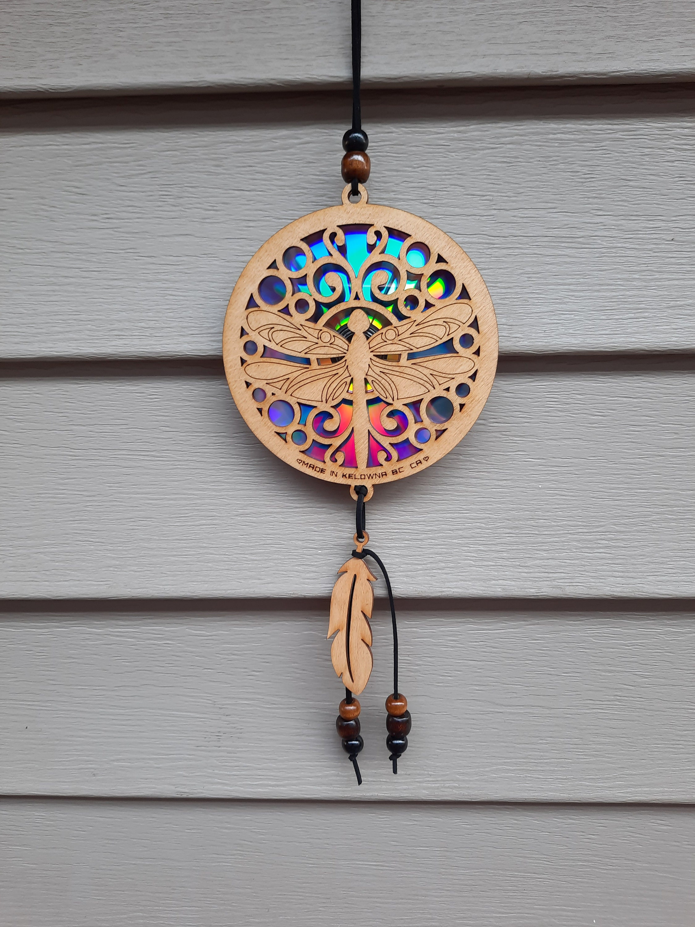 Dragonfly Suncatcher Laser Cut Wood With Repurposed Dvds - Etsy Canada