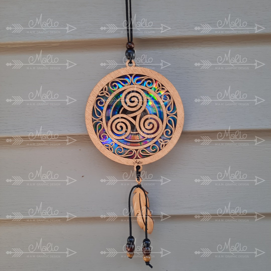 Triskele Suncatcher Laser Cut File | Repurposed DVD (svg, Pdf, Eps Digital File) - Etsy