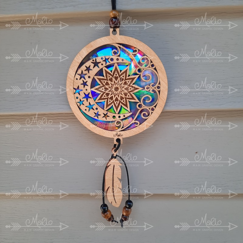 Wood Moon Window Hanging - Etsy UK