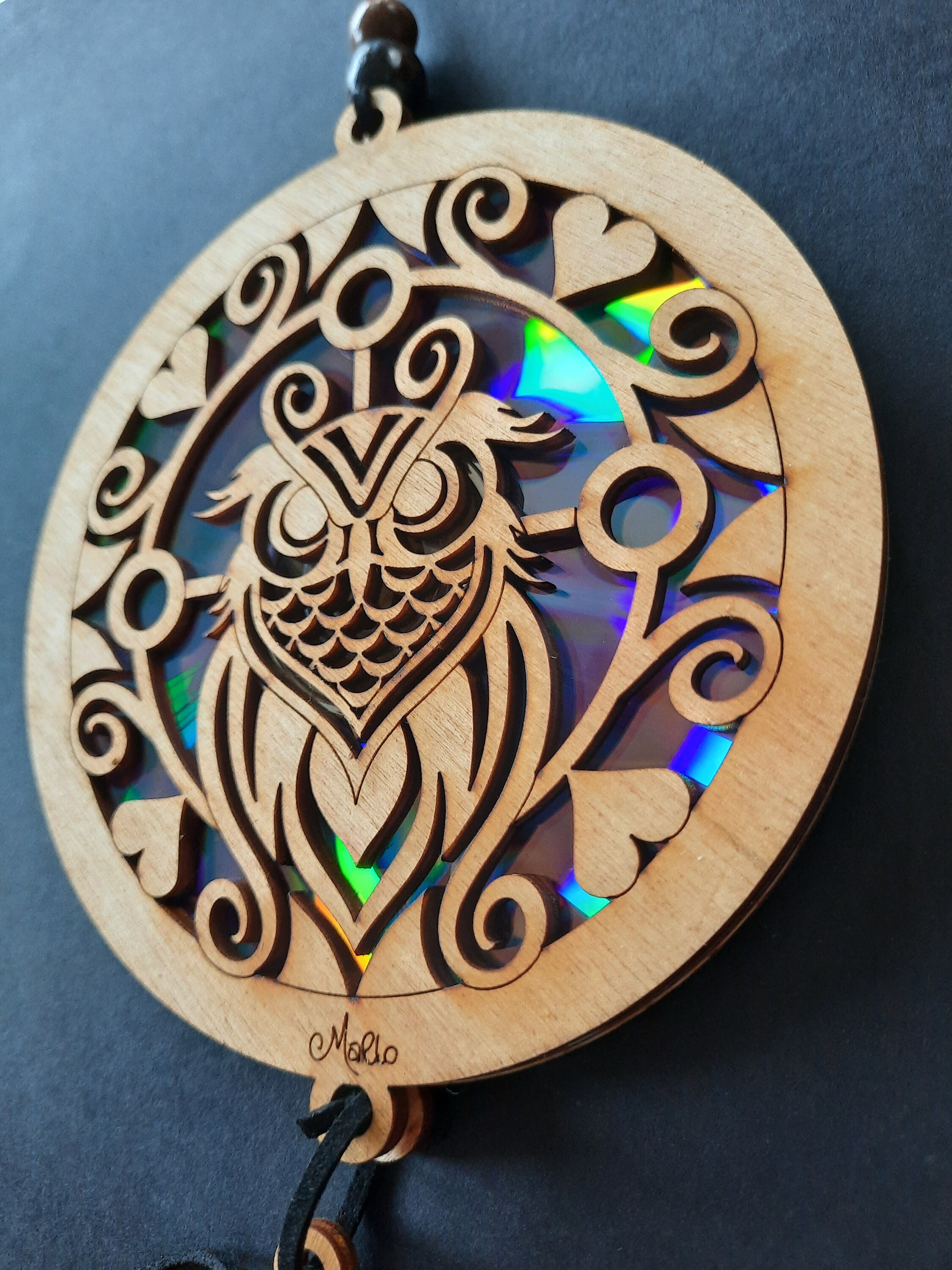 Owl Suncatcher Repurposing Dvds Laser Cut File SVG DXF - Etsy UK