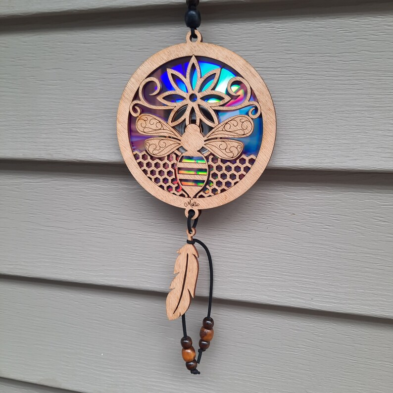 Bee Suncatcher Repurposing Dvds Laser Cut File SVG DXF - Etsy UK