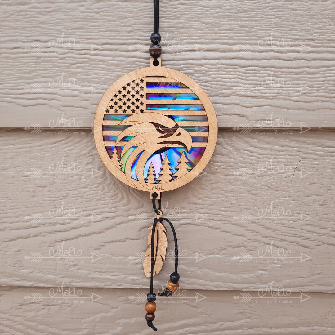 Eagle American Flag Suncatcher Laser Cut File (SVG, PDF, EPS) - Etsy