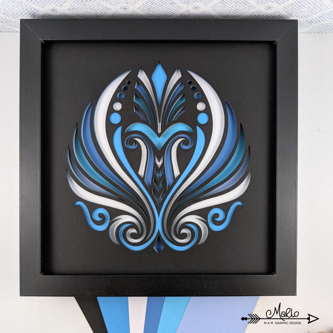 3D Flourish Design Shadow Box SVG: Laser & Cricut Cut Files (digital ...