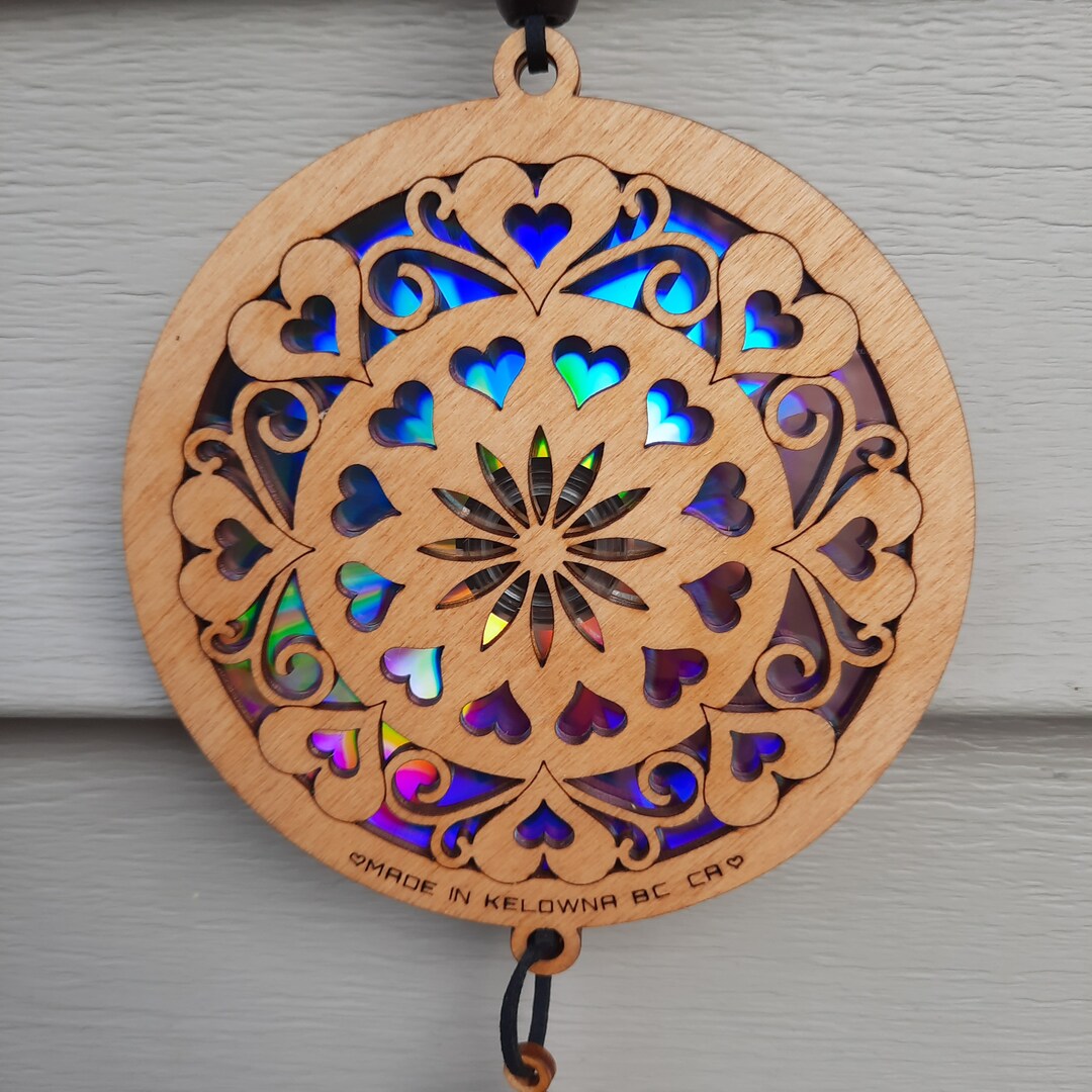 Hearts Suncatcher Repurposing Dvds Laser Cut File SVG - Etsy
