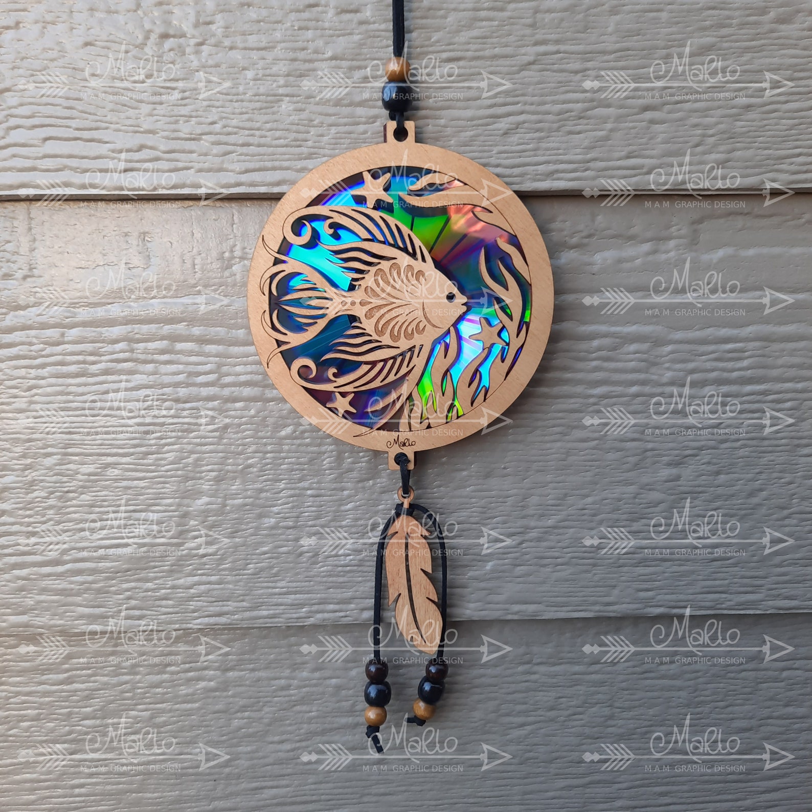 Angel Fish Suncatcher With Repurposing Dvds | Laser Cut File | SVG, PDF ...