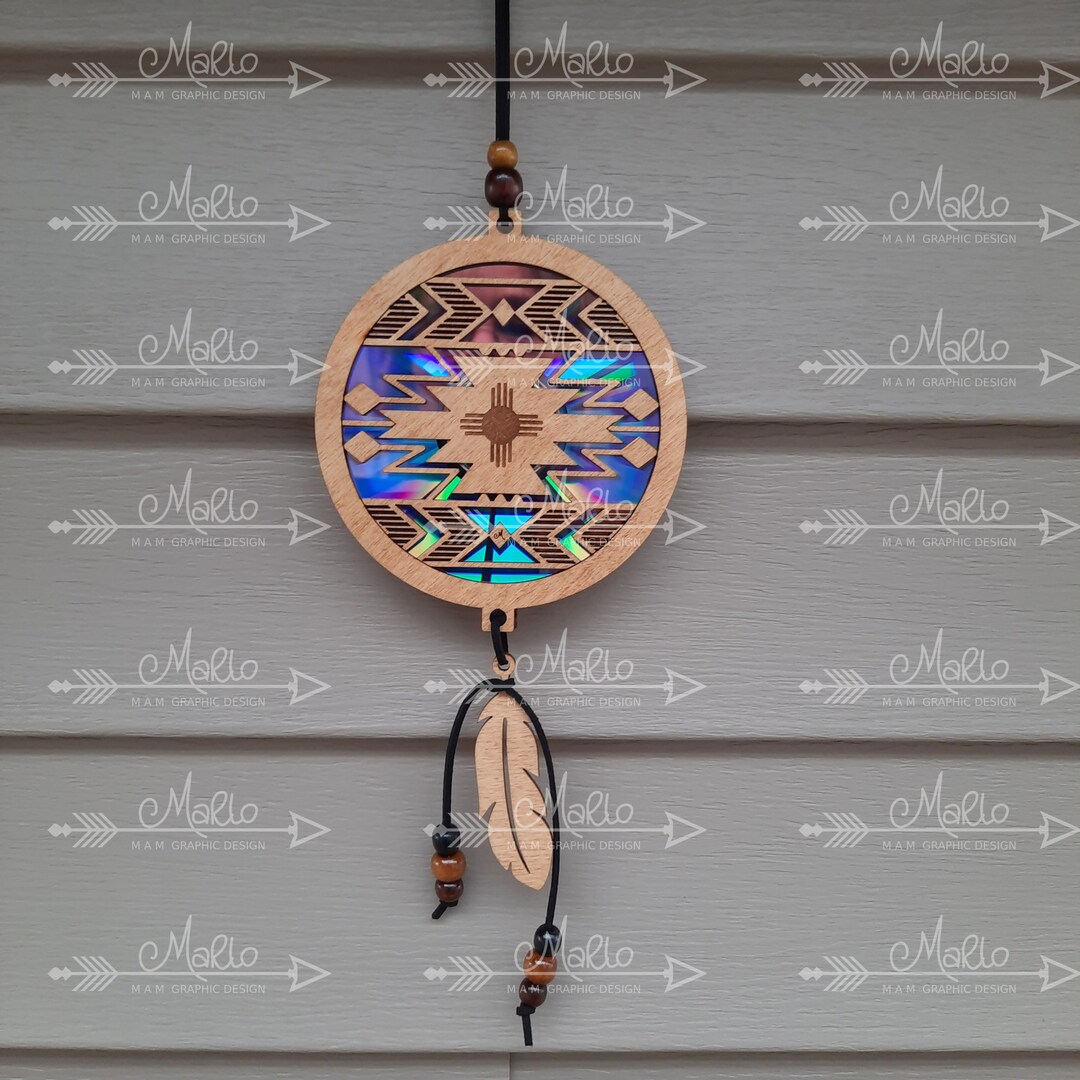 My Suncatcher With Native Sun Symbol | Laser Cut Wood With Repurposed ...