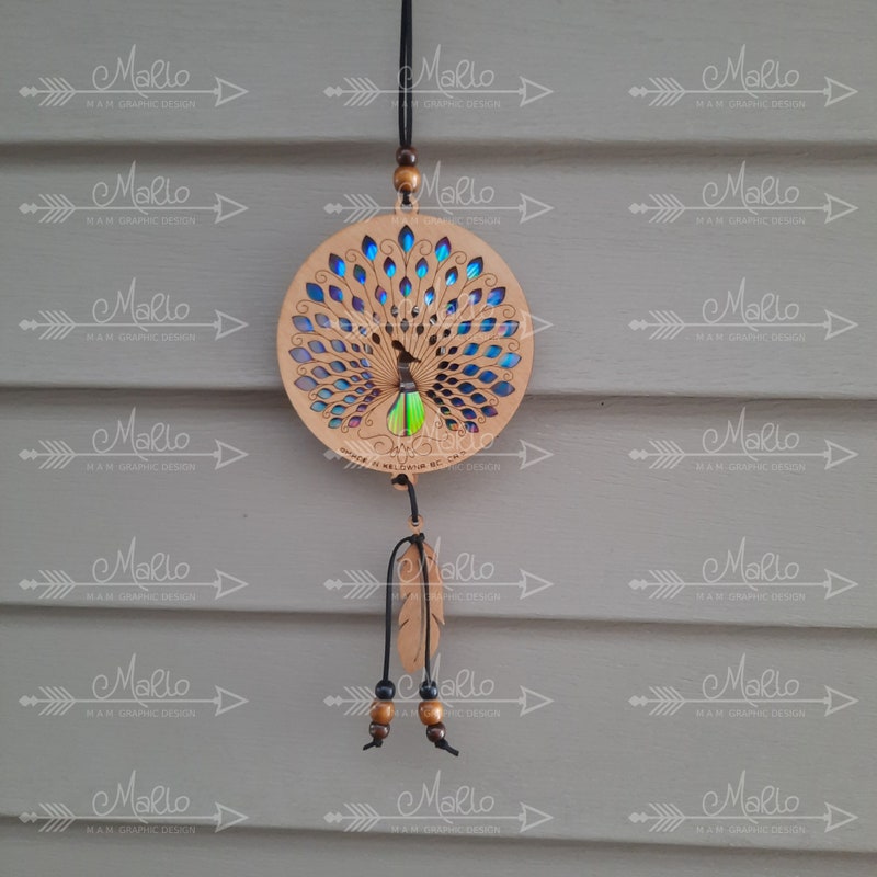 Peacock Design Suncatcher - Etsy