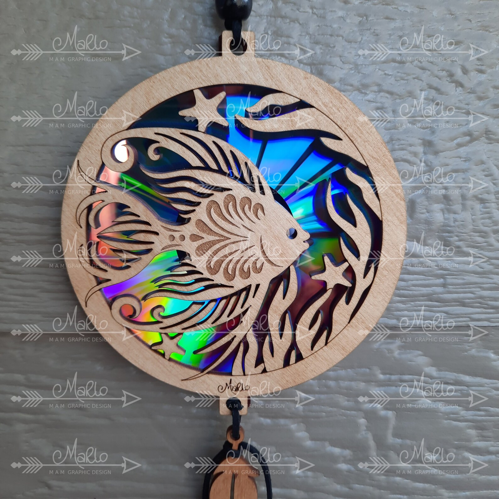 Angel Fish Suncatcher With Repurposing Dvds | Laser Cut File | SVG, PDF ...