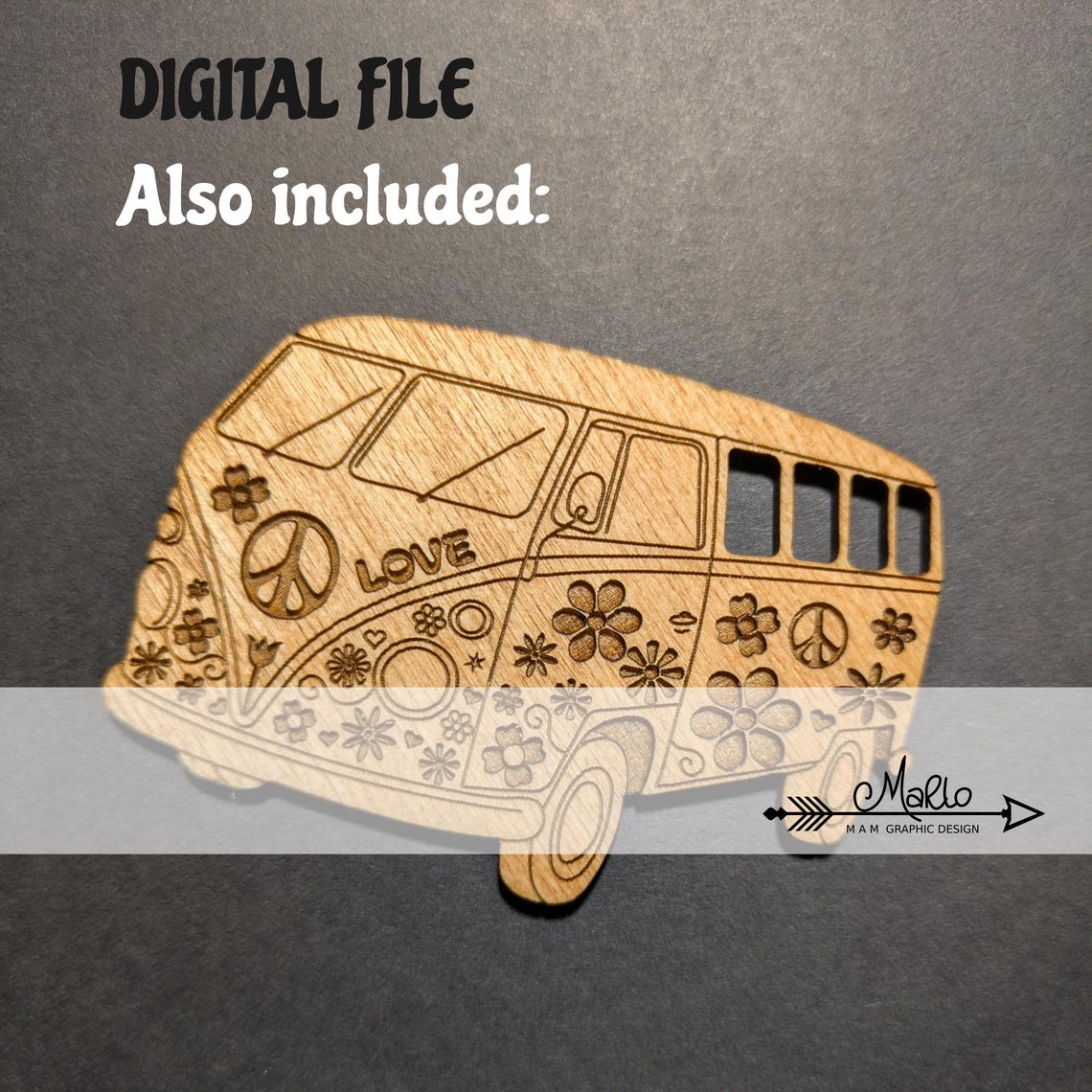 Digital File Hippy Bus Suncatcher With Repurposing Dvds | Laser Cut ...