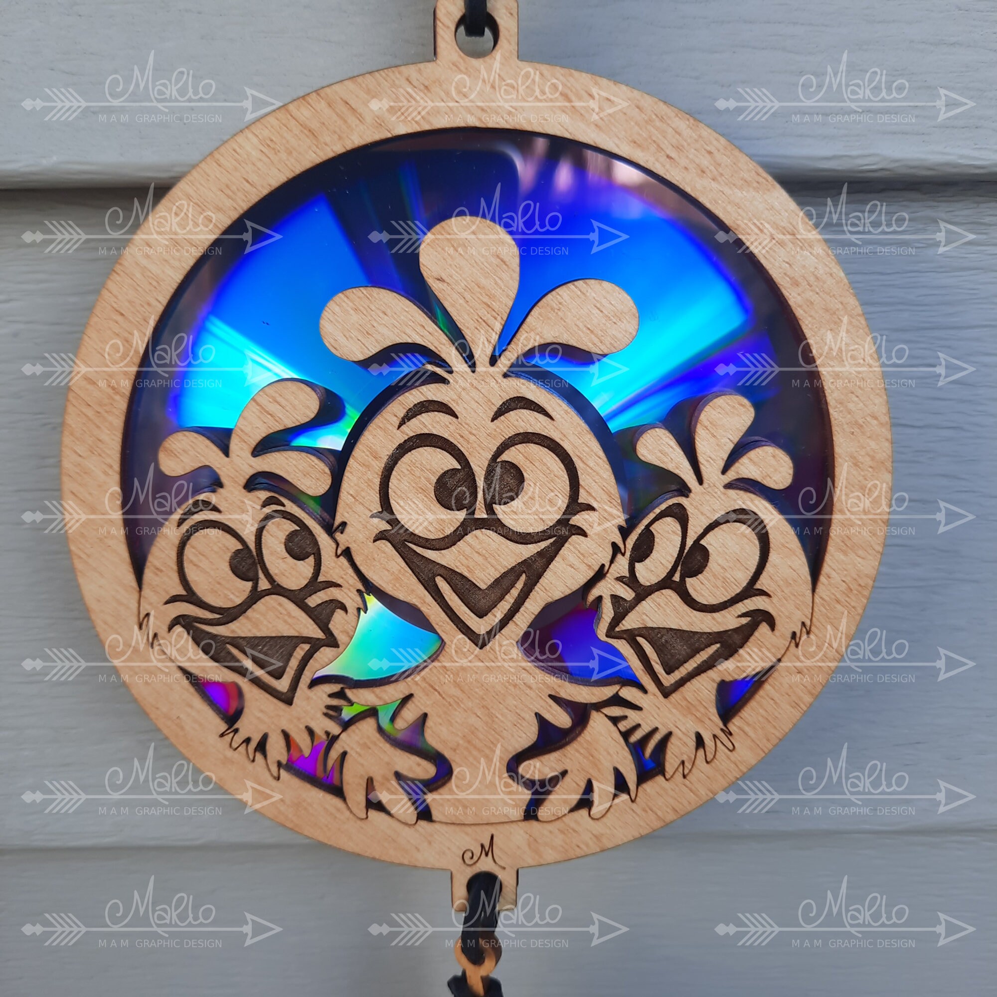 Goofy Chickens Suncatcher | Repurposing Dvds | Laser Cut File | SVG ...