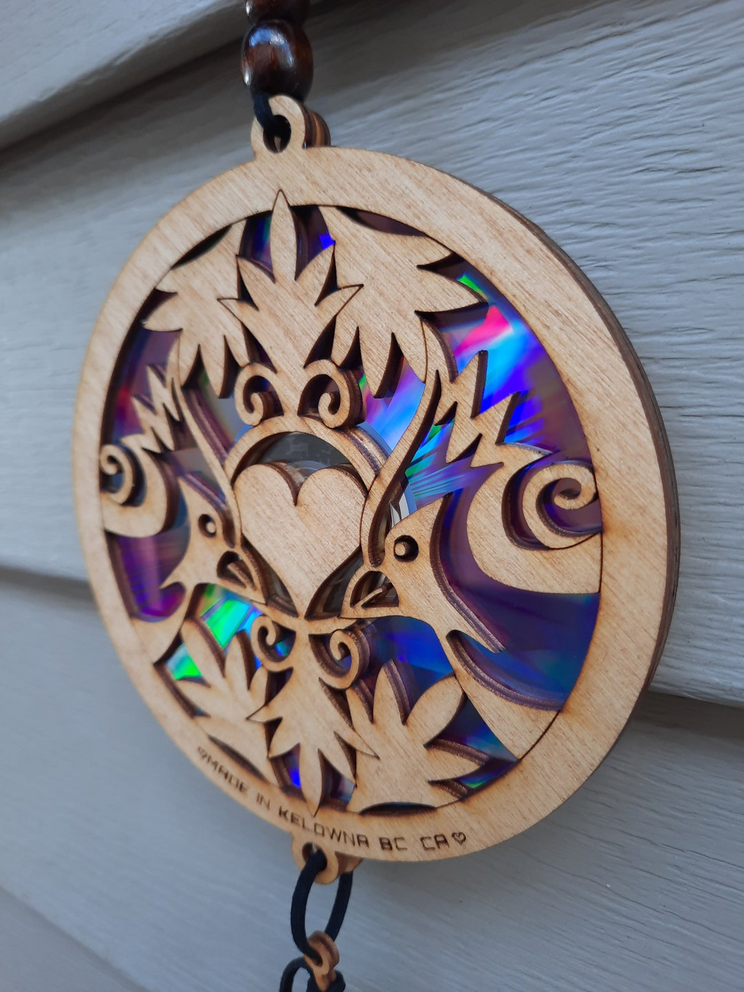 Two Cardinals Suncatcher Laser Cut Wood With Repurposed Dvds - Etsy