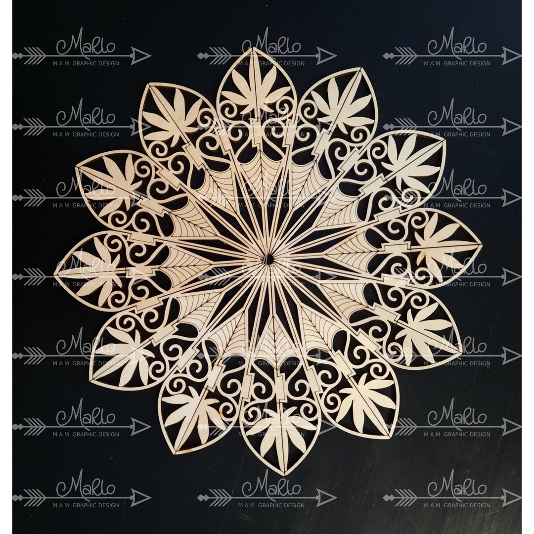 Digital File Mandala 420 Made With Laser Cut Scrap Wood- SVG Instant ...