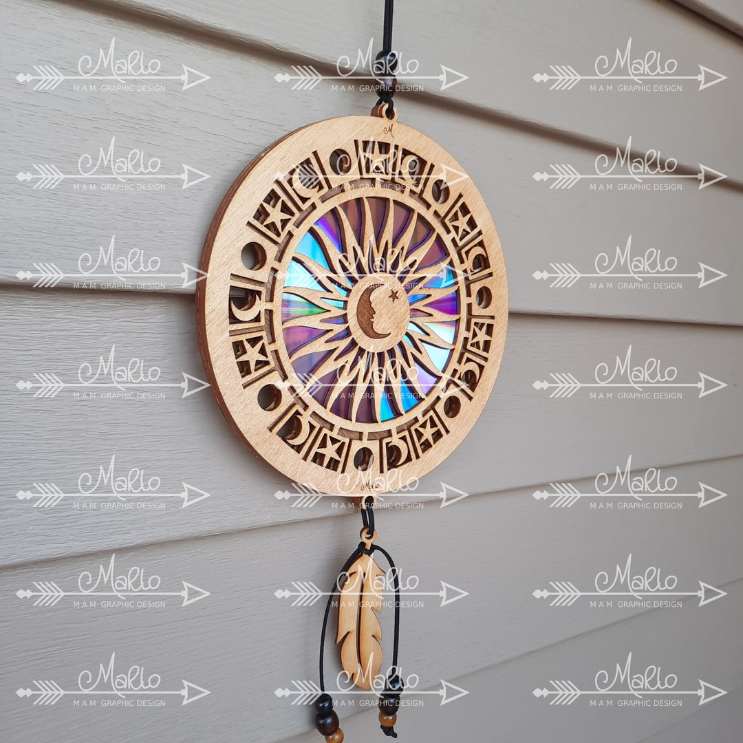 Sun Moon Suncatcher Laser Cut File | DVD Repurpose (svg, Pdf, Eps) - Etsy