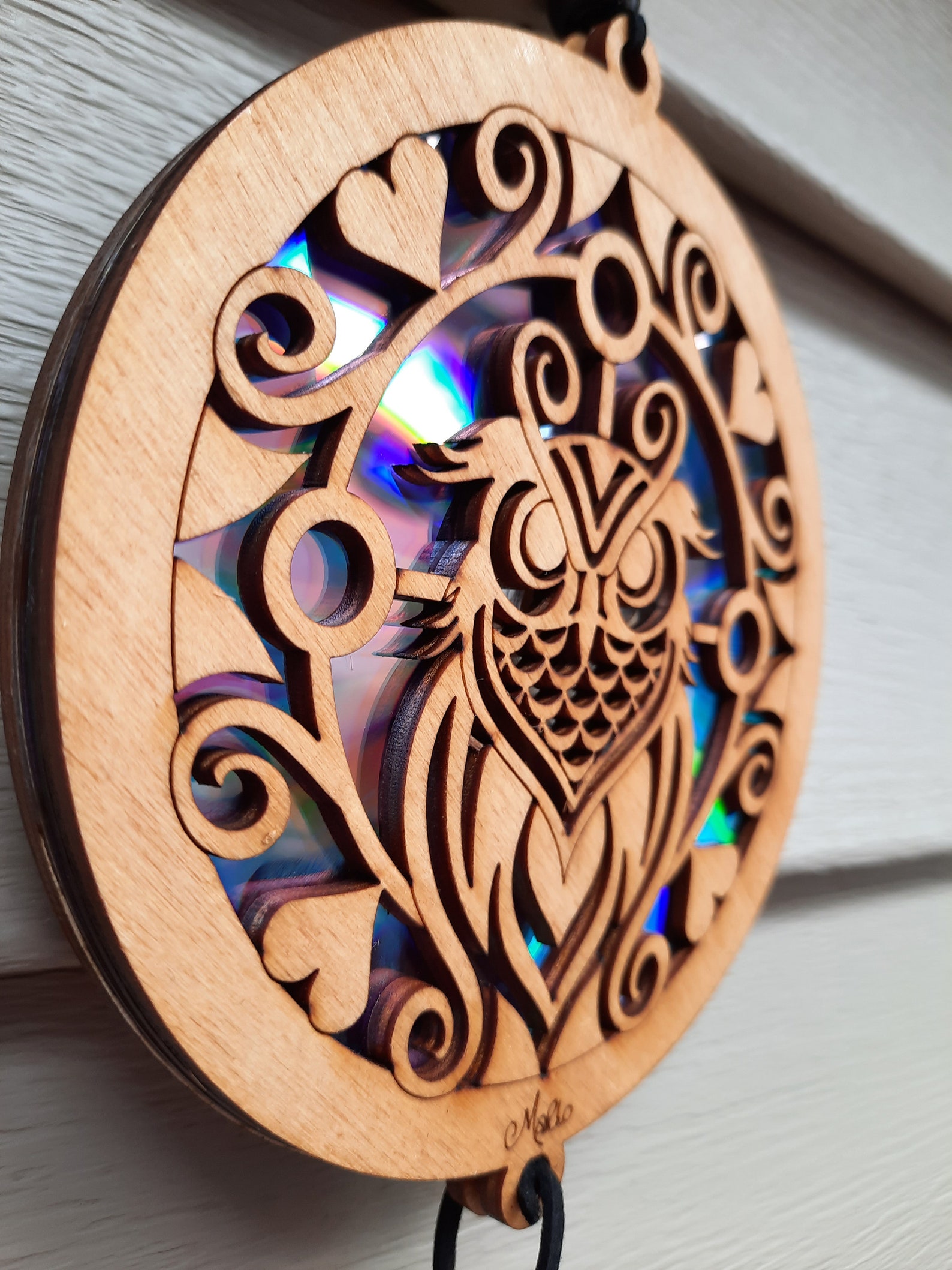 Owl Suncatcher Repurposing Dvds Laser Cut File SVG DXF - Etsy Canada