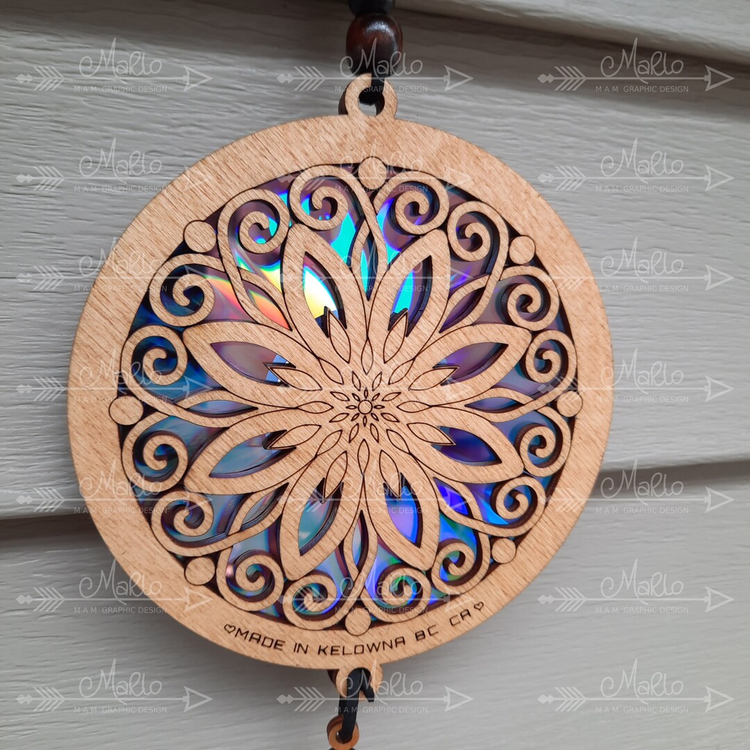Digital File Flower Suncatcher | Repurposing Dvds | Laser Cut File ... Digital File Flower Suncatcher | Repurposing Dvds | Laser Cut File ...