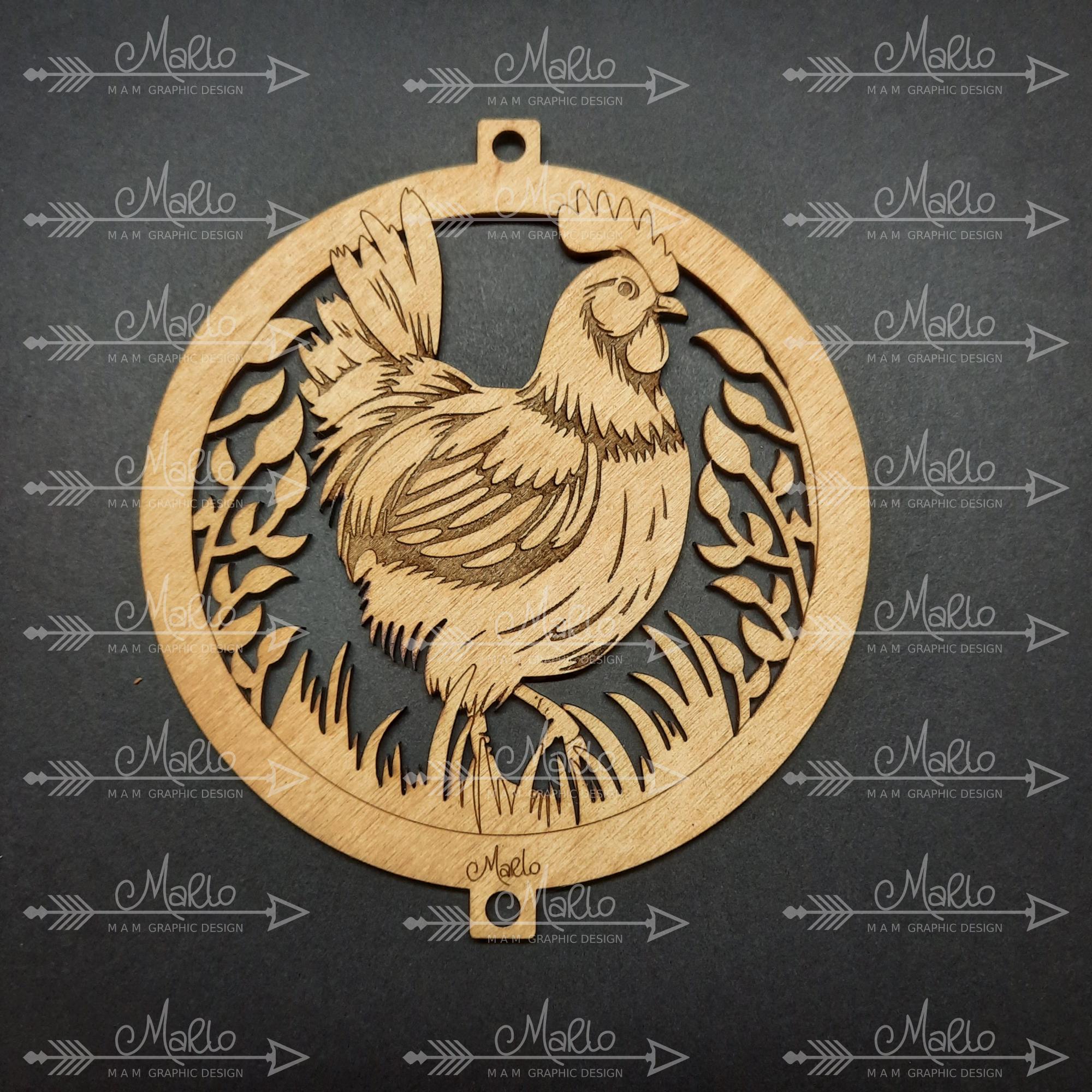 Chicken Suncatcher Laser Cut File | Repurposed DVD (svg, Pdf, Eps ...