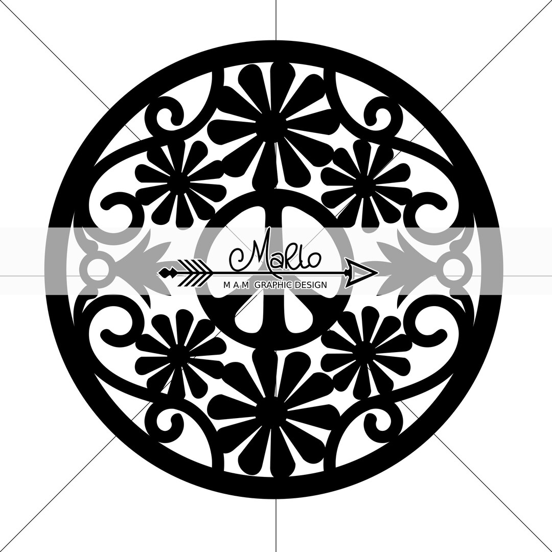 Peace Sign With Flowers SVG Instant Download, PDF, PNG, Digital ...