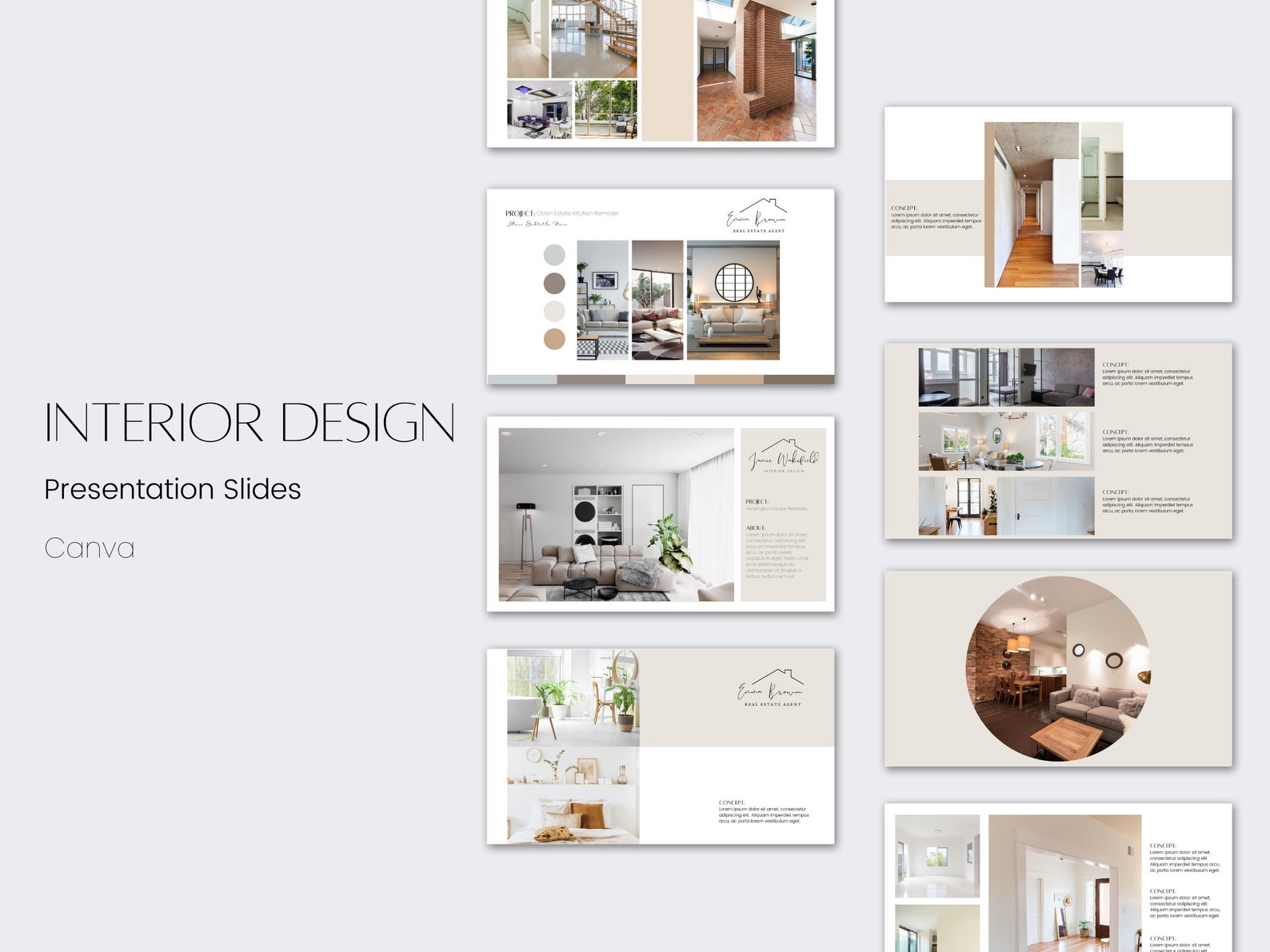 Interior Design Google Slides Presentation Template | Etsy