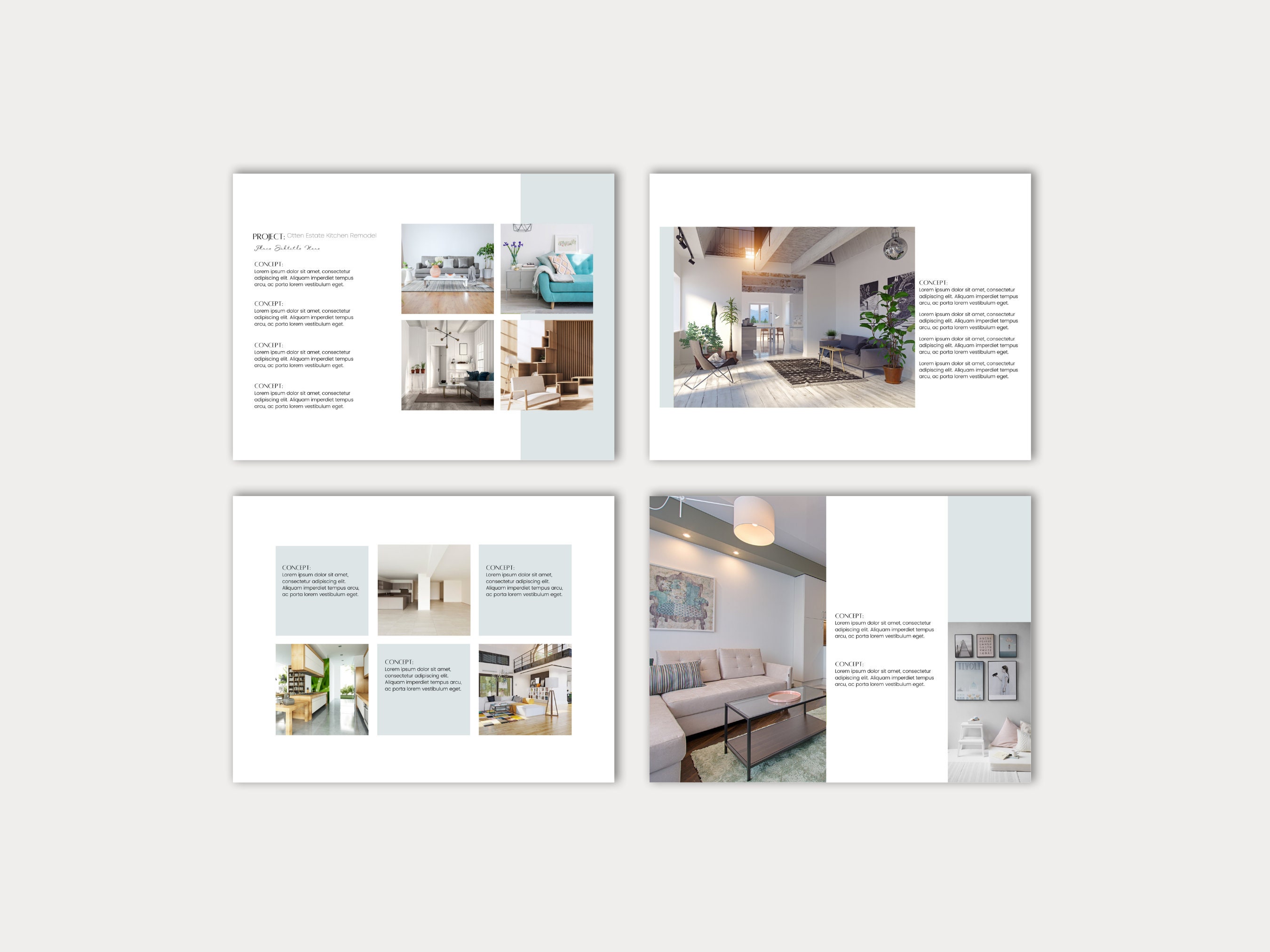 Interior Design Portfolio Presentation Template | Adobe Indesign & MS ...