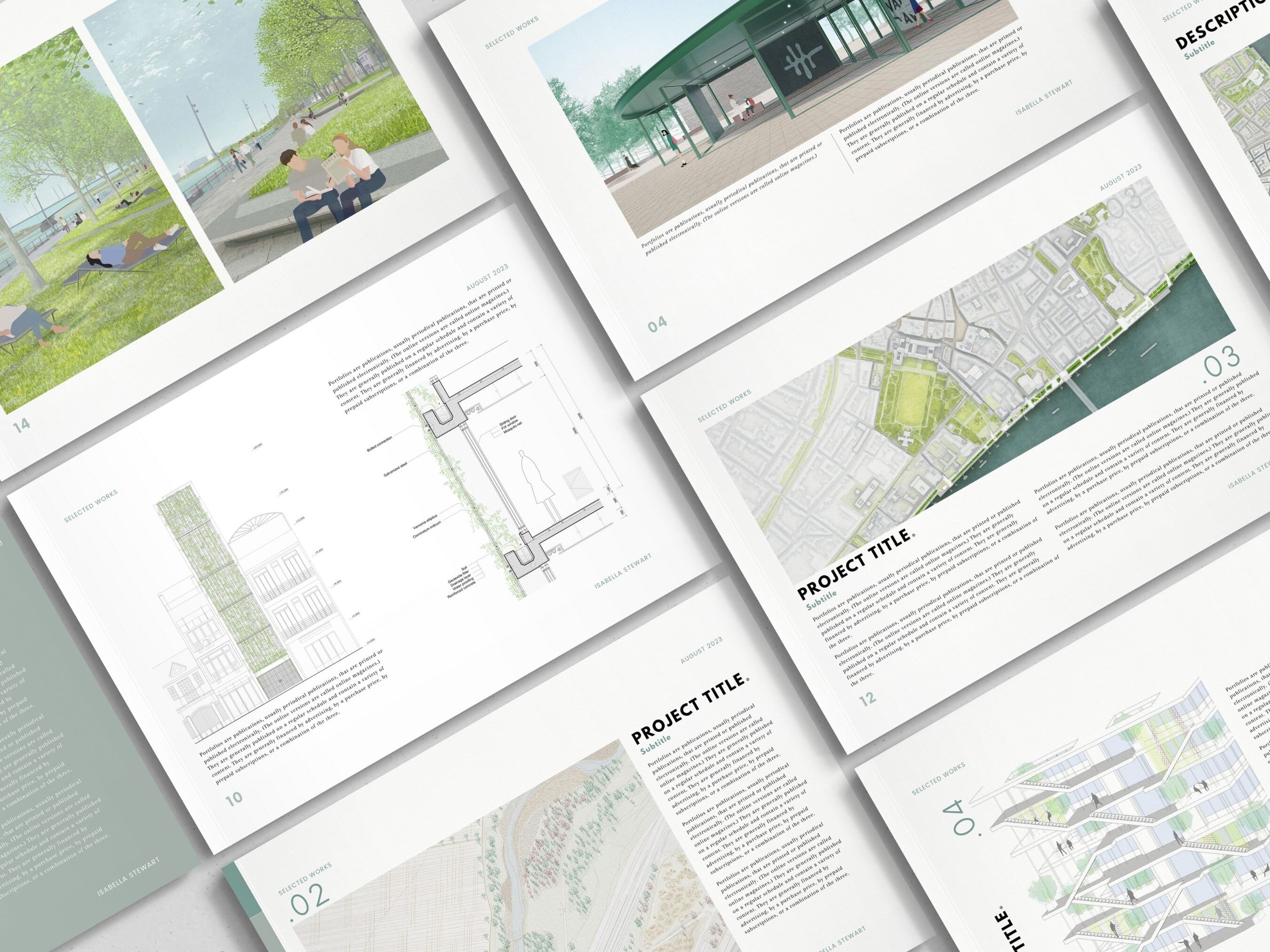 Editable Architecture Portfolio Template | Canva Layout (digital ...